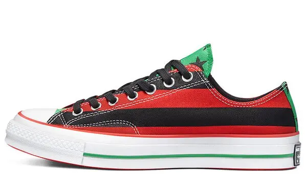 CONVERSE Denim Tears X Chuck 70 Low 'pan-african Flag - Black/red
