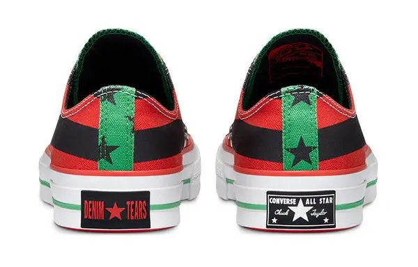 CONVERSE Denim Tears X Chuck 70 Low 'pan-african Flag - Black/red