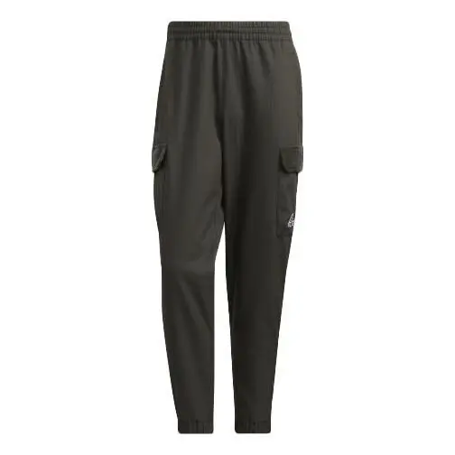 Adidas Woven Pants Solid Color Elastic Waistband Long Sports Pants/trousers/joggers Dark Brown - Multi-color