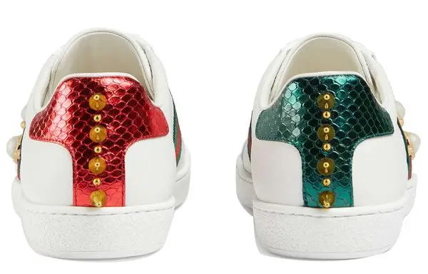 Gucci Ace Studded Leather Sneakers - White