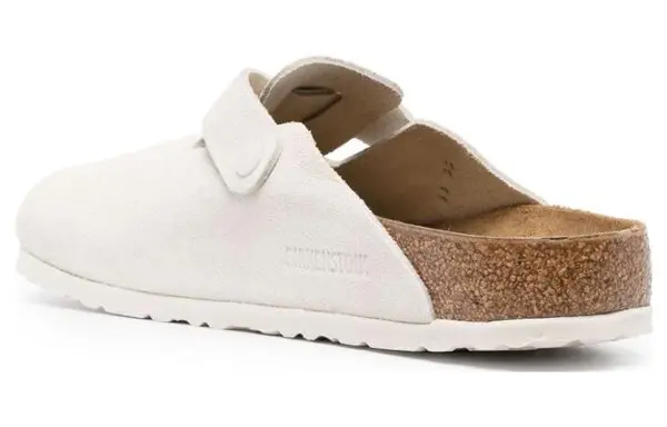 BIRKENSTOCK Boston Suede Leather Clogs - White