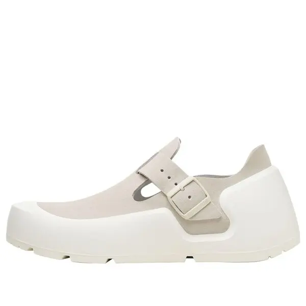 BIRKENSTOCK Reykjavik Nubuck Leather Shoes - Beige/white
