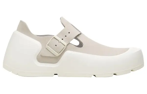 BIRKENSTOCK Reykjavik Nubuck Leather Shoes - Beige/white