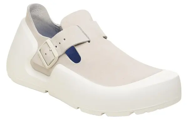 BIRKENSTOCK Reykjavik Nubuck Leather Shoes - Beige/white