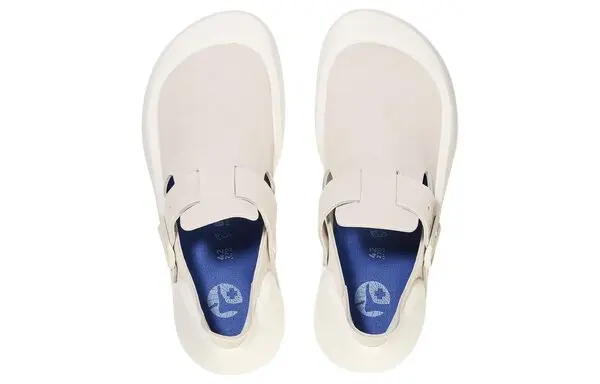 BIRKENSTOCK Reykjavik Nubuck Leather Shoes - Beige/white