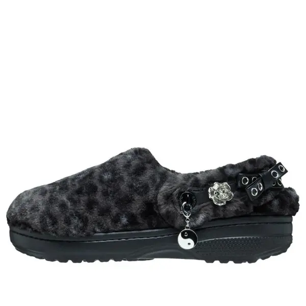 CROCS Classic Unfurgettable Clog With Leopard Print And Embellishments - Black/leopard