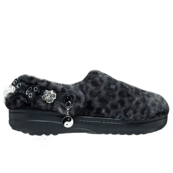CROCS Classic Unfurgettable Clog With Leopard Print And Embellishments - Black/leopard