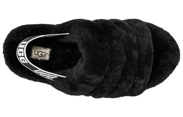 UGG Fluff Yeah Slide Thick Sole Slipper - Black