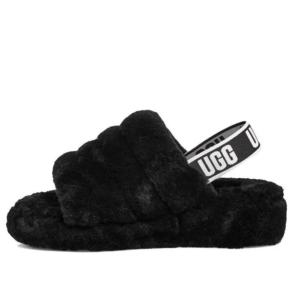 UGG Fluff Yeah Slide Thick Sole Slipper - Black