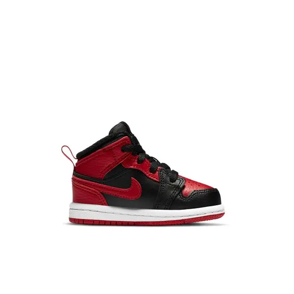 JORDAN Air 1 Mid "banned" High Top Sneakers - Red