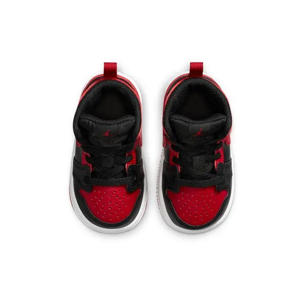 JORDAN Air 1 Mid "banned" High Top Sneakers - Red