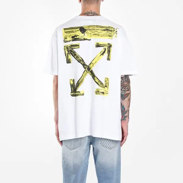 Off-White Gold Arrow Print Oversized Short-sleeved