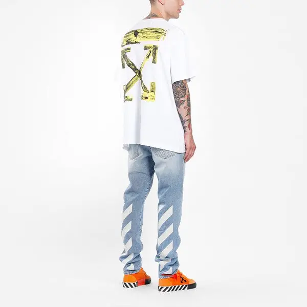 Off-White Gold Arrow Print Oversized Short-sleeved