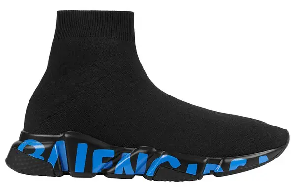 Balenciaga Speed High Top Sneakers - Black/blue