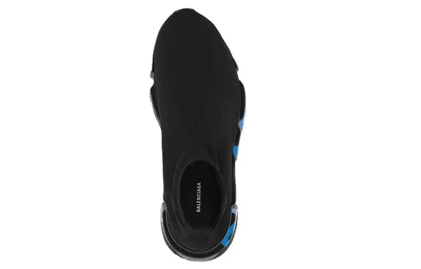 Balenciaga Speed High Top Sneakers - Black/blue