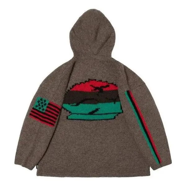 StÜssy X Denim Tears Zip-up Hooded Sweater - Grey