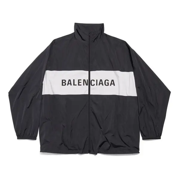 Balenciaga Zip-up Jacket With Logo - Black