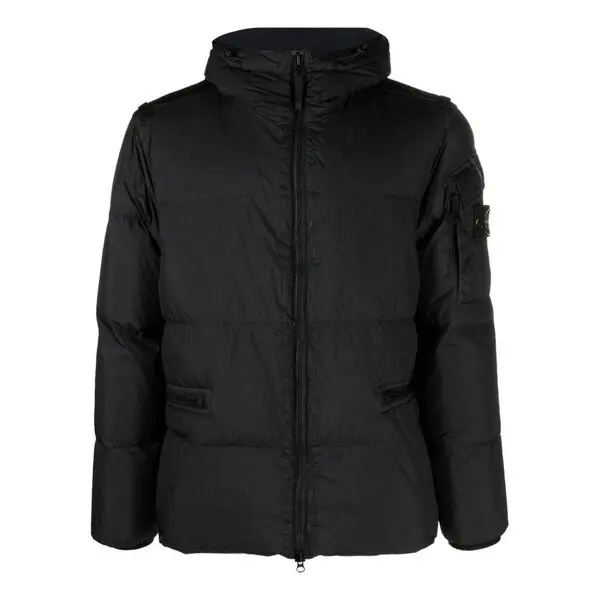 Stone Island Crinkle Reps Down Jacket - Black