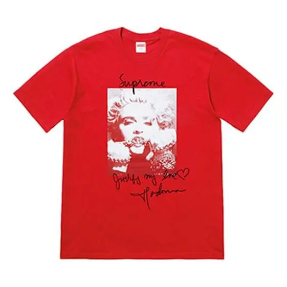 Supreme Fw18 Madonna Tee Printing Short Sleeve - Red