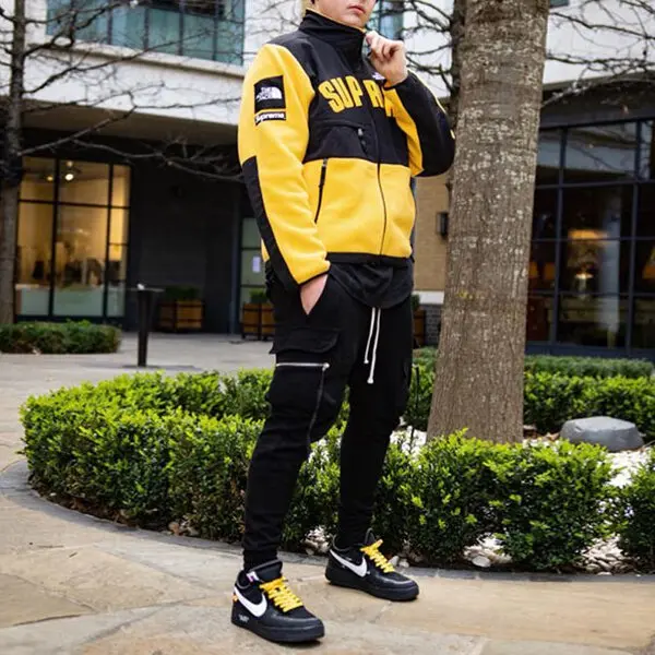 Supreme X The North Face Arc Logo Denali Fleece Jacket - Yellow