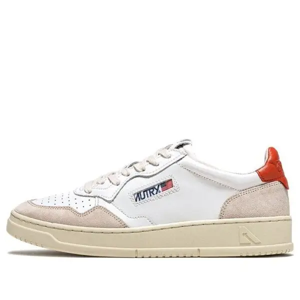 AUTRY Medalist Low Top Sneakers - Suede/white/orange