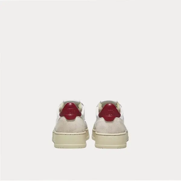 AUTRY Medalist Low Leather And Suede Sneakers - White/beige/red