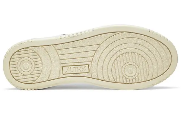 AUTRY Medalist Low Leather And Suede Sneakers - White/beige/red