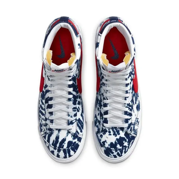 Nike Blazer Mid '77 Vintage 'blue Tie-dye' High Top Sneakers - White/blue/red
