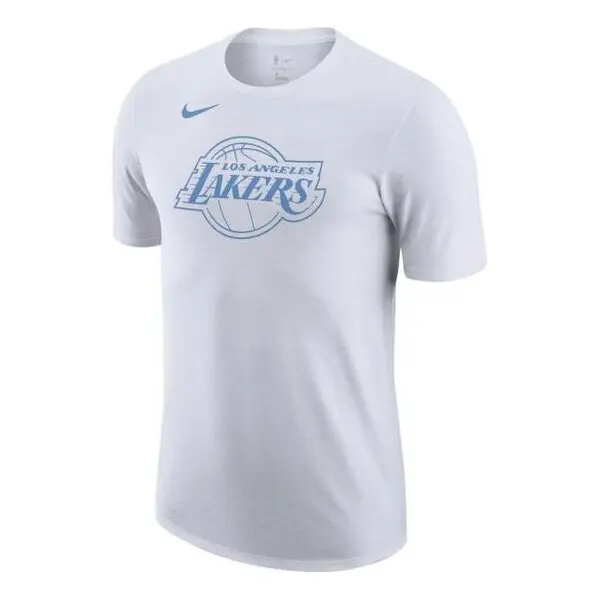 Nike Los Angeles Lakers Logo Alphabet Printing Round Neck Short Sleeve White - Multi-color