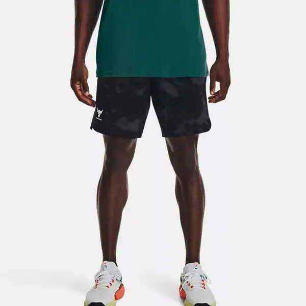 Under Armour Project Rock Woven Camo Printed Shorts - Black