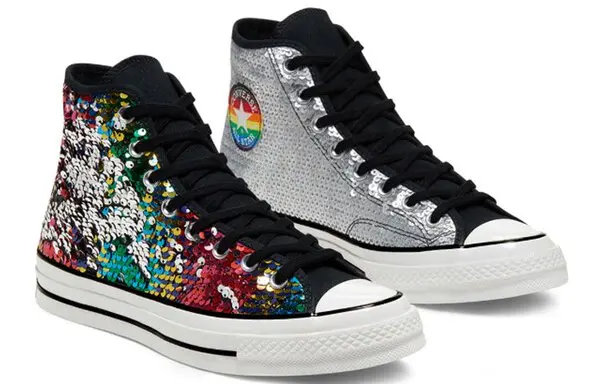 CONVERSE Chuck 70 High Top Sequined Pride Sneakers