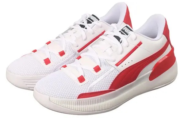 PUMA Clyde Hardwood Team Low Top Sneakers - Whitered