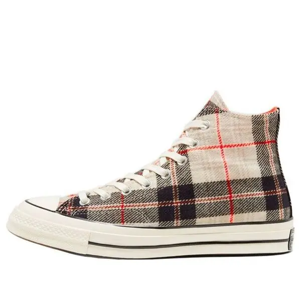 CONVERSE 1970s Plaid High Top Sneakers - Creamwhite/gray