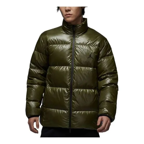 JORDAN Air Flight Down Puffer Jacket - Medium Olive/black