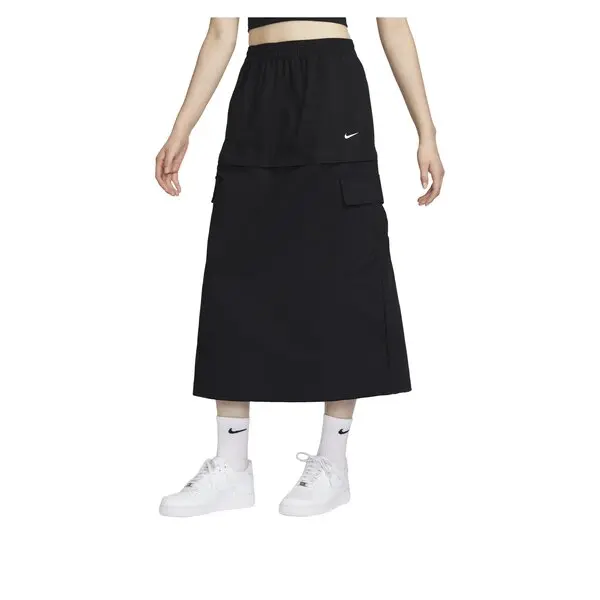Nike Essential Mid-rise Cargo Midi Skirt - Black/white