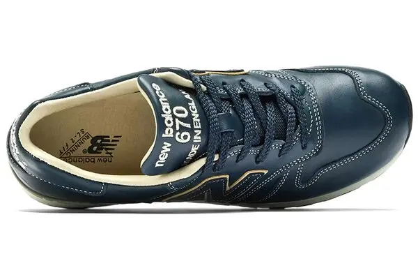 NEW BALANCE 670 Series Navy Leather Lace-up Sneakers - Blue