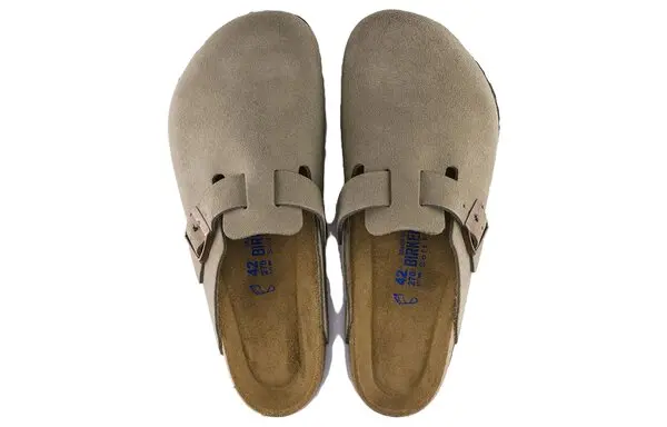 BIRKENSTOCK Boston Soft Footbed Suede Clogs - Taupe