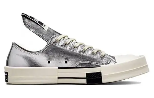 CONVERSE Rick Owens X Turbodrk Chuck 70 Low Lacquer Sneakers - Silver