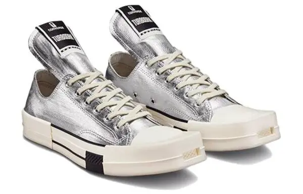 CONVERSE Rick Owens X Turbodrk Chuck 70 Low Lacquer Sneakers - Silver