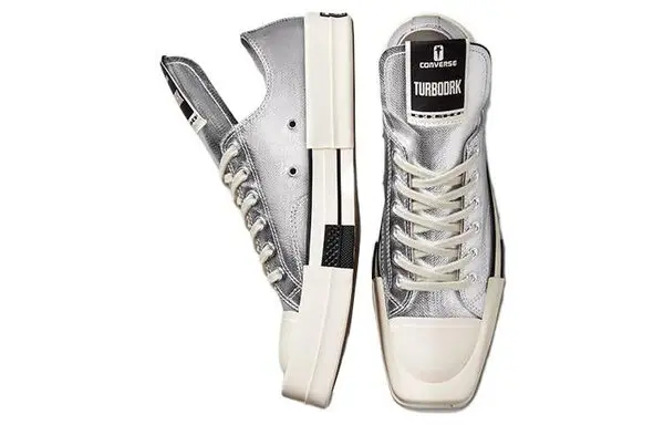 CONVERSE Rick Owens X Turbodrk Chuck 70 Low Lacquer Sneakers - Silver