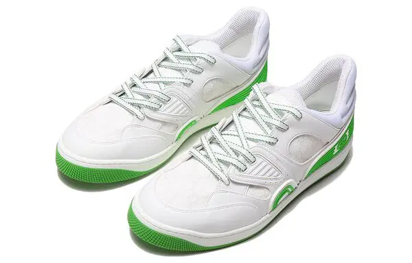 Gucci Basket Sneakers - White/green