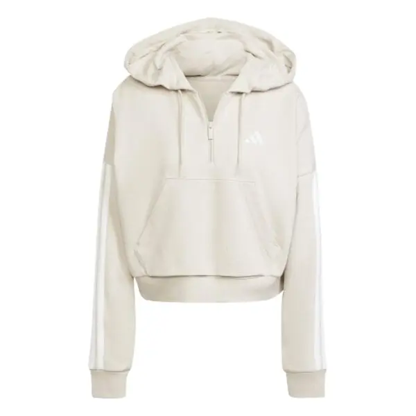 Adidas Essentials 3-stripes French Terry Quarter-zip Hoodie - Grey