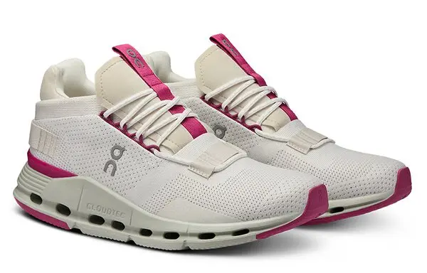 On Cloudnova Sneakers - Undyed White/carnation