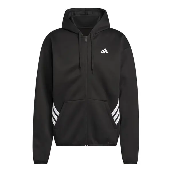 Adidas Crazy Warm Full Zip Hoodie 'black White - Black/white