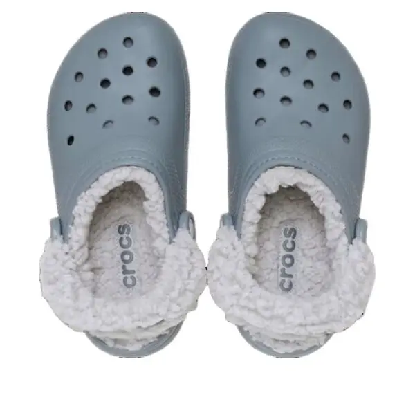 CROCS Classic Fleece Lined Clogs - Concrete/grey