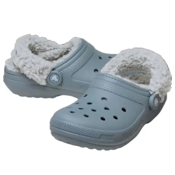 CROCS Classic Fleece Lined Clogs - Concrete/grey