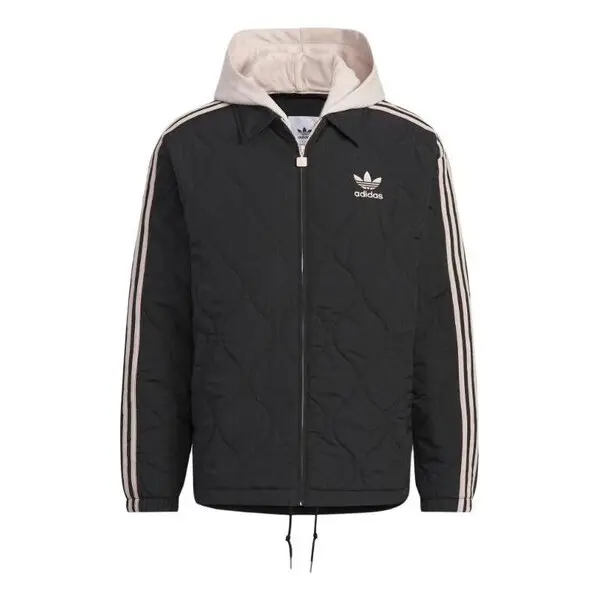 Adidas Originals Quilted Track Jacket With Hood - Black