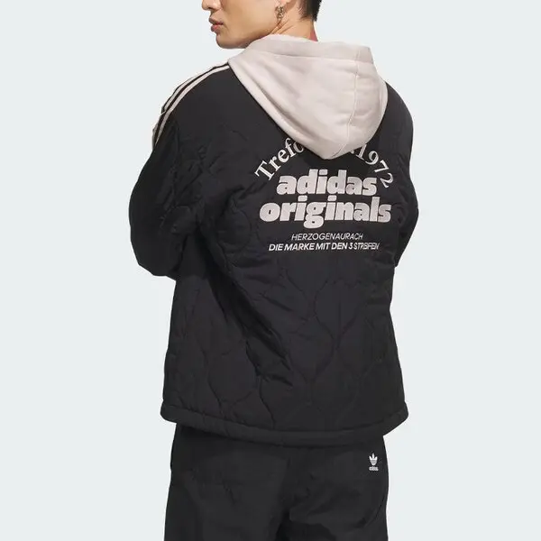 Adidas Originals Quilted Track Jacket With Hood