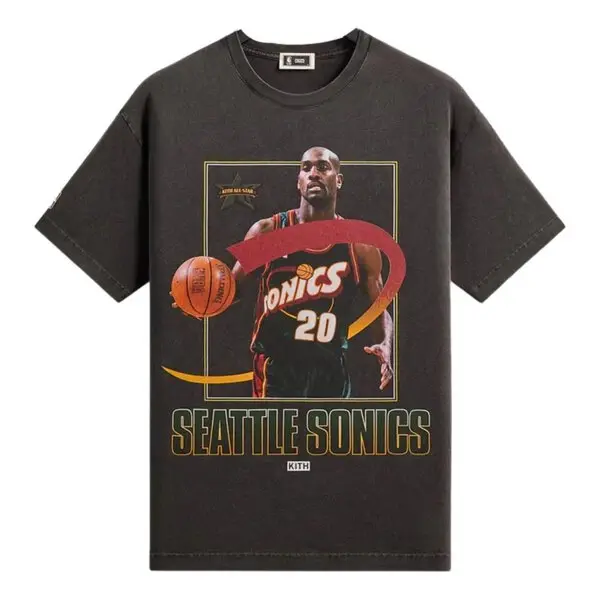 Kith For Nba All-star Seattle Supersonics Gary Payton Vintage T-shirt - Black