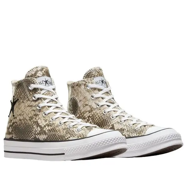 CONVERSE X Stussy Chuck 70 Hi "snakeskin" Lace-up High Top Sneakers